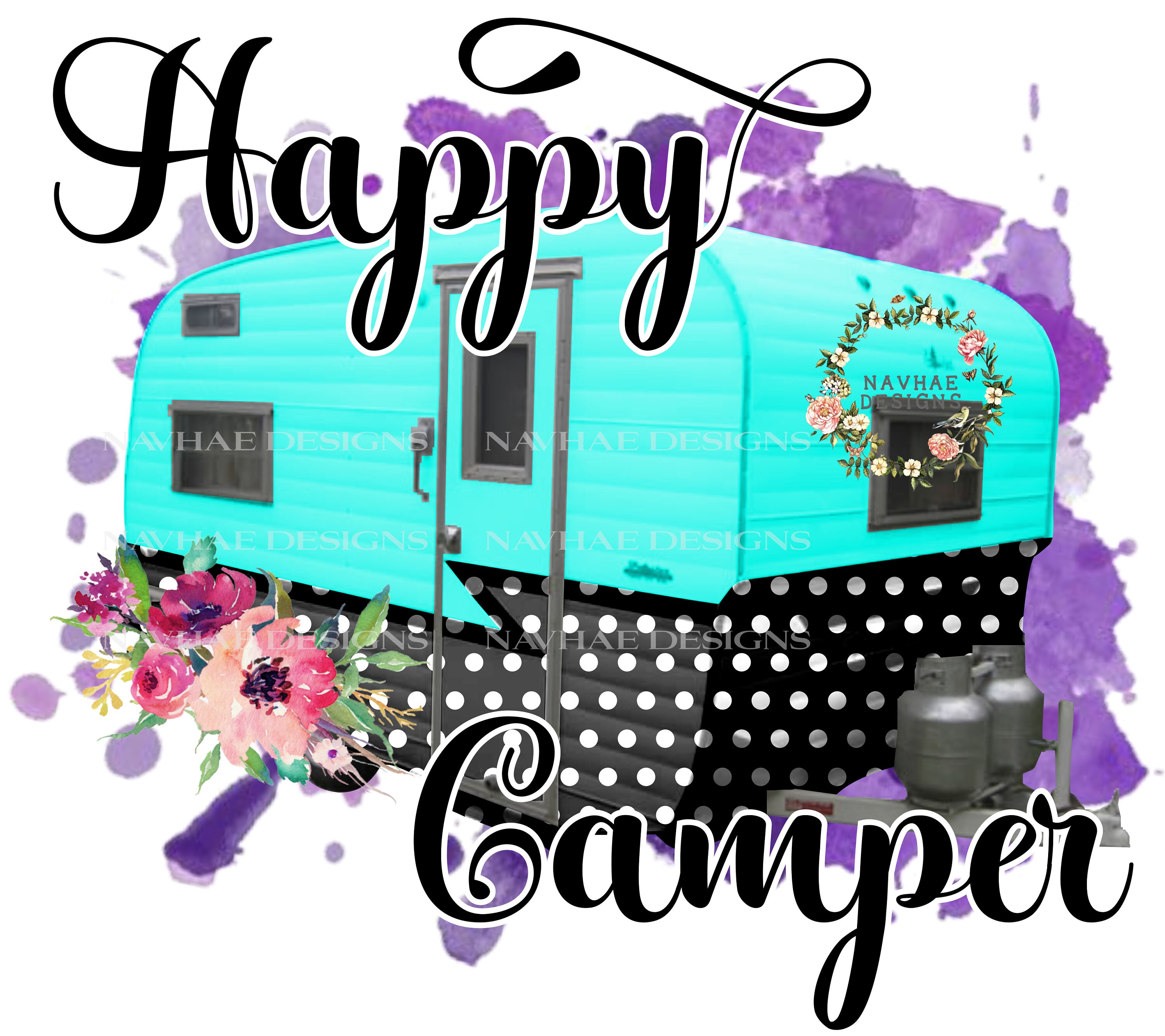 Happy Camper Sublimation Design Transfer Available Etsy