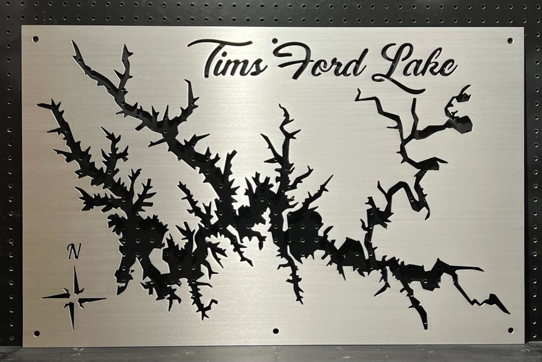 Tims Ford Lake Metal Map - Etsy