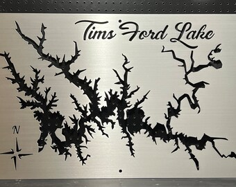 Tims Ford Lake - Custom Wood Map - 3D Wall Art - Contour Map - Lake ...