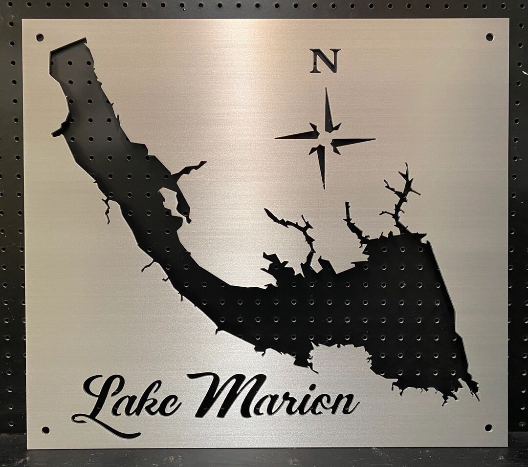 Lake Marion Metal Lake Map - Etsy
