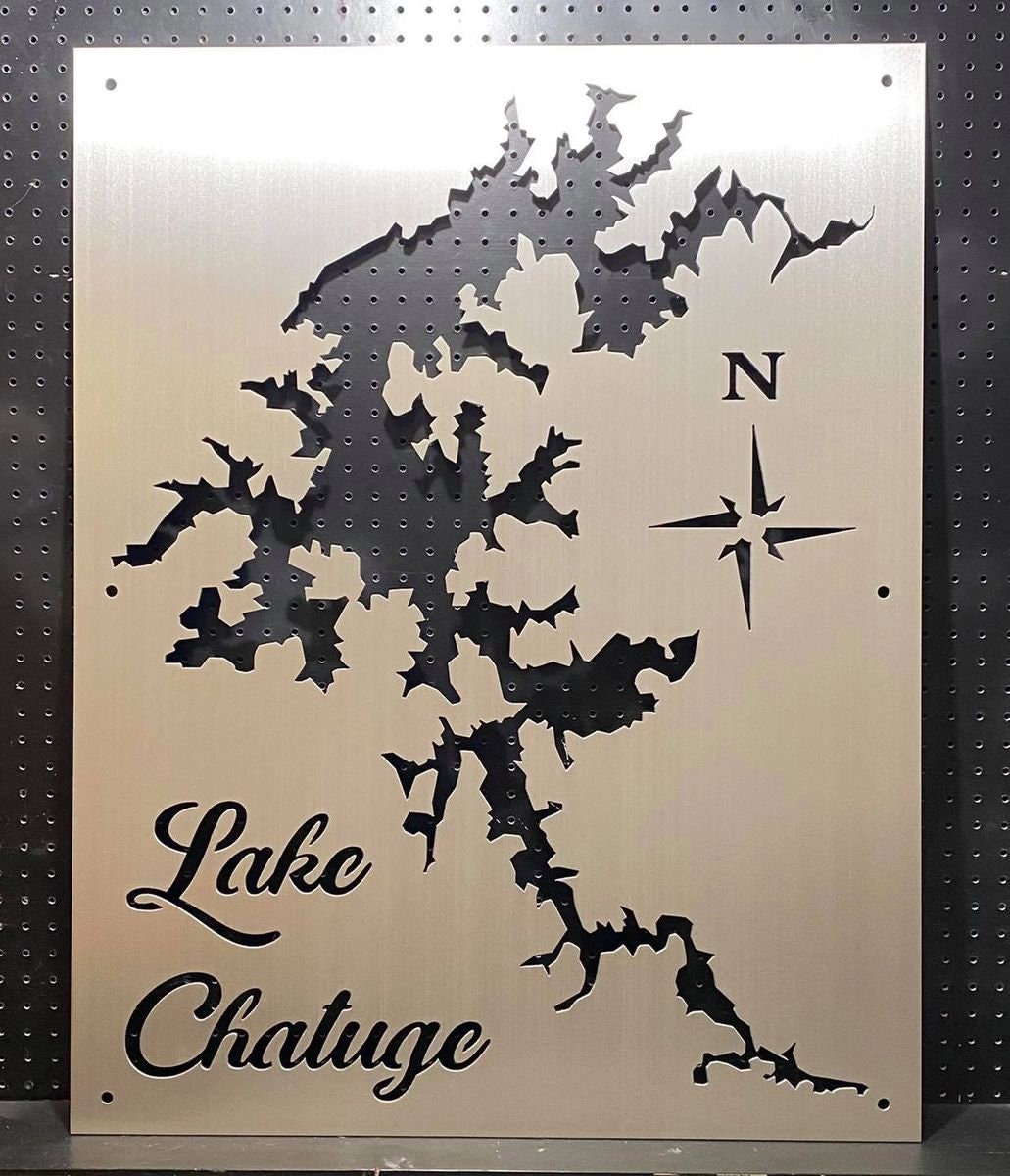 Lake Chatuge Metal Lake Map - Etsy