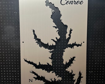 Lake Conroe Map, Lake Conroe Wood Map, Wood Lake Map, Wood Lake Sign ...