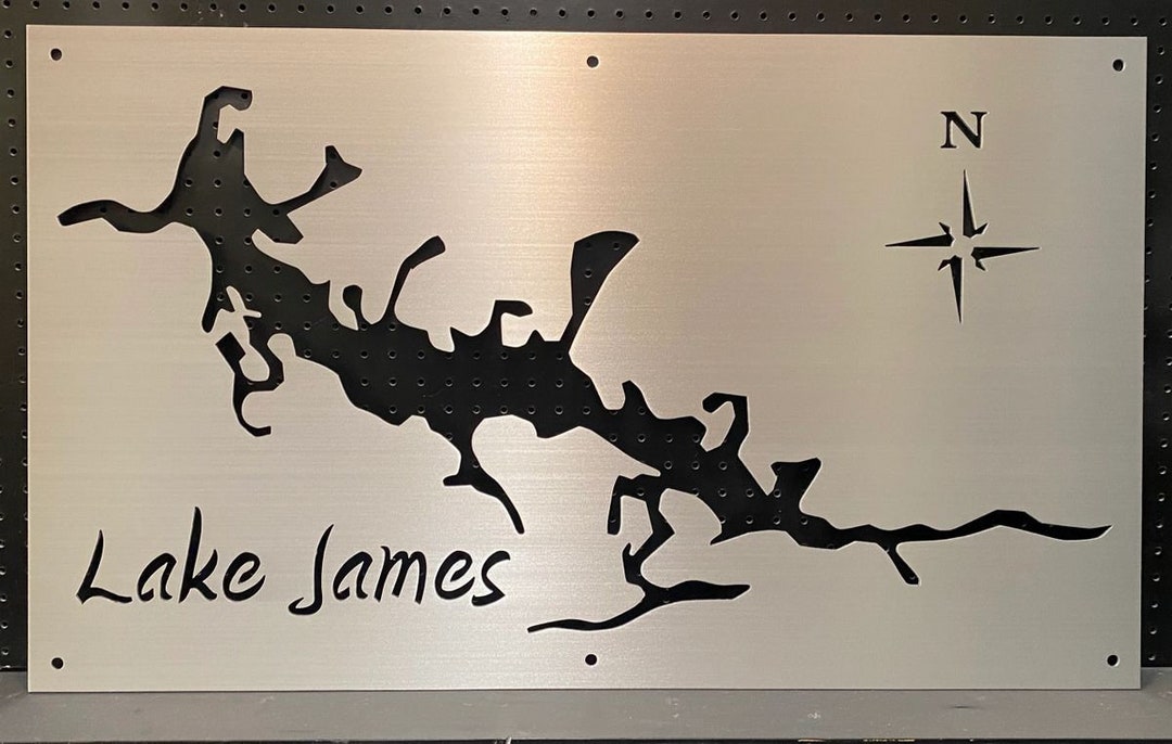 Lake James Metal Lake Map - Etsy