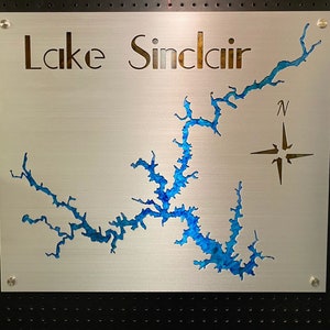 Lake Sinclair Metal Lake Map - Etsy