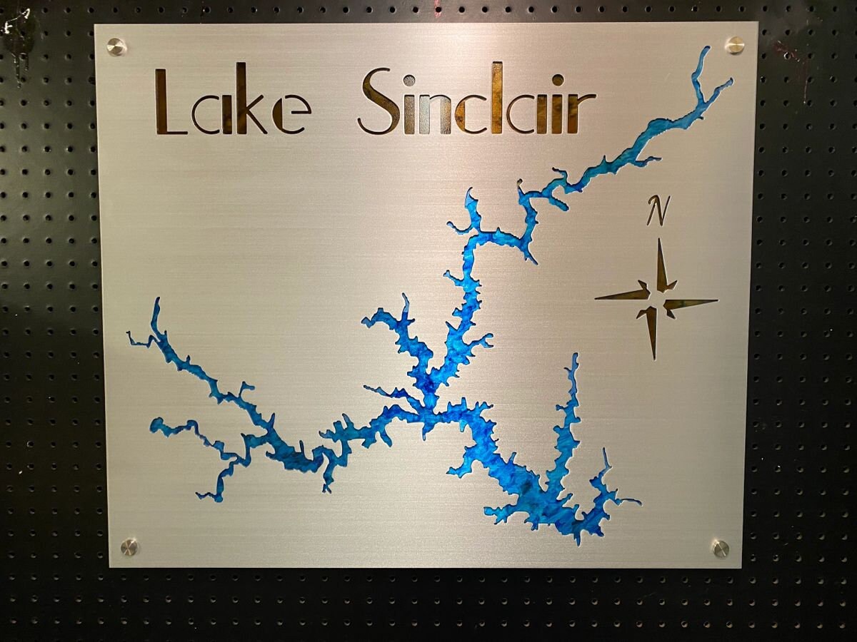 Lake Sinclair Metal Lake Map - Etsy