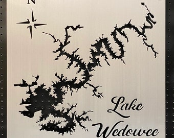 Lake Wedowee Al Map - Etsy
