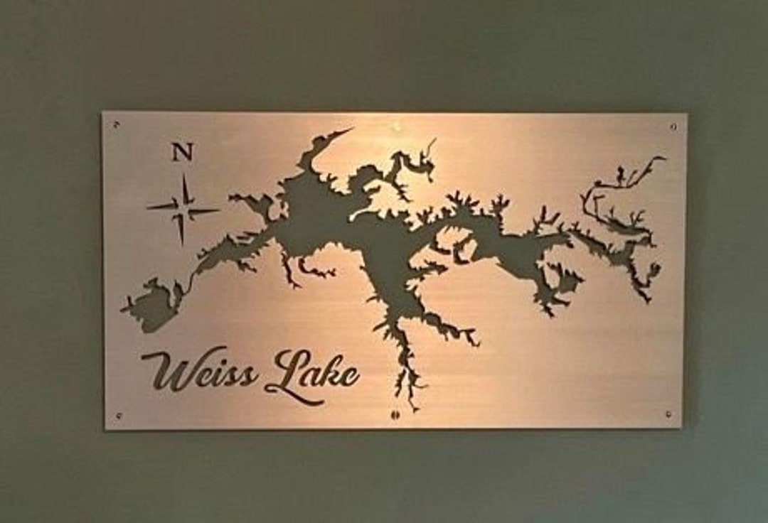 Weiss Lake Metal Lake Map - Etsy