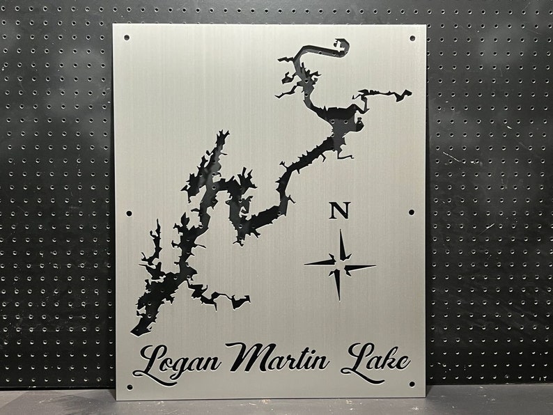 Lake Logan Martin Metal Lake Map - Etsy