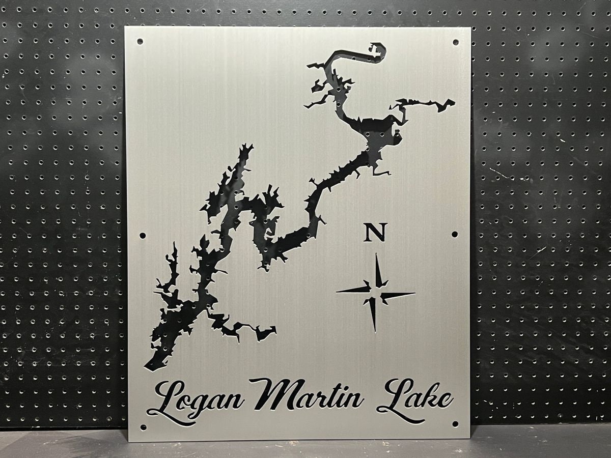 Lake Logan Martin Metal Lake Map - Etsy