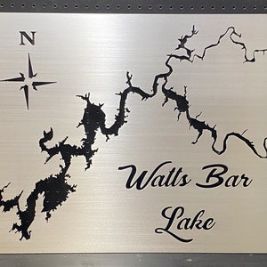 Watts Bar Lake Metal Lake Map - Etsy