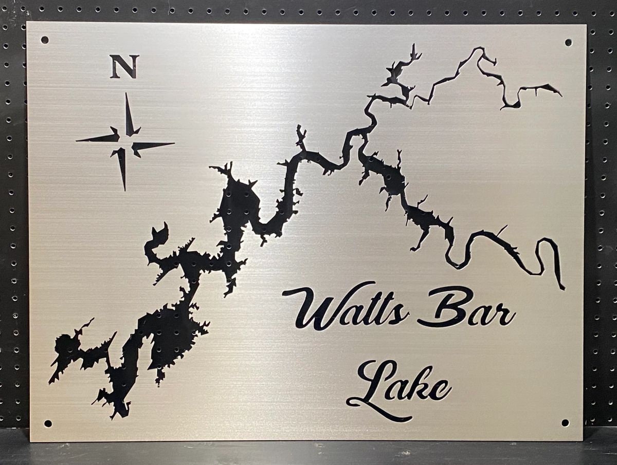 Watts Bar Lake Metal Lake Map - Etsy