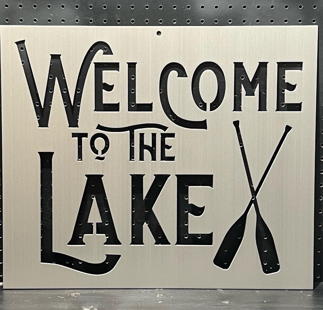 Welcome to the Lake Metal Wall Sign - Etsy