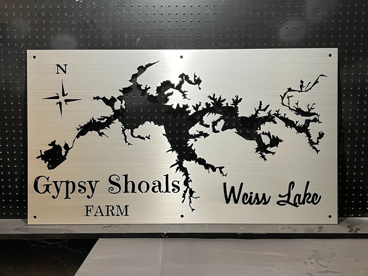 Weiss Lake Metal Lake Map - Etsy