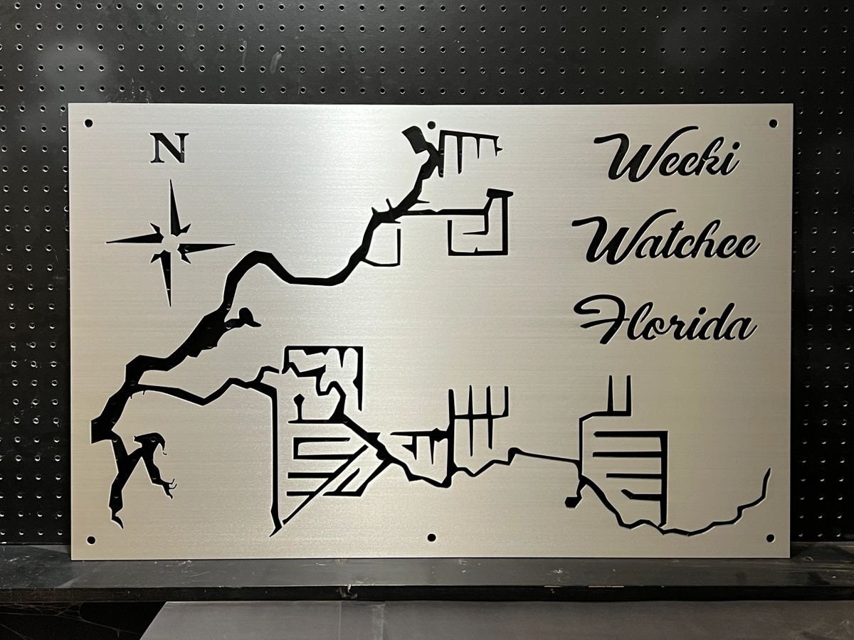 Weeki Watchee Metal Lake Map - Etsy