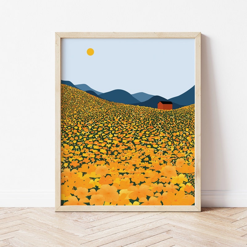 Yellow Poppy Art - Etsy