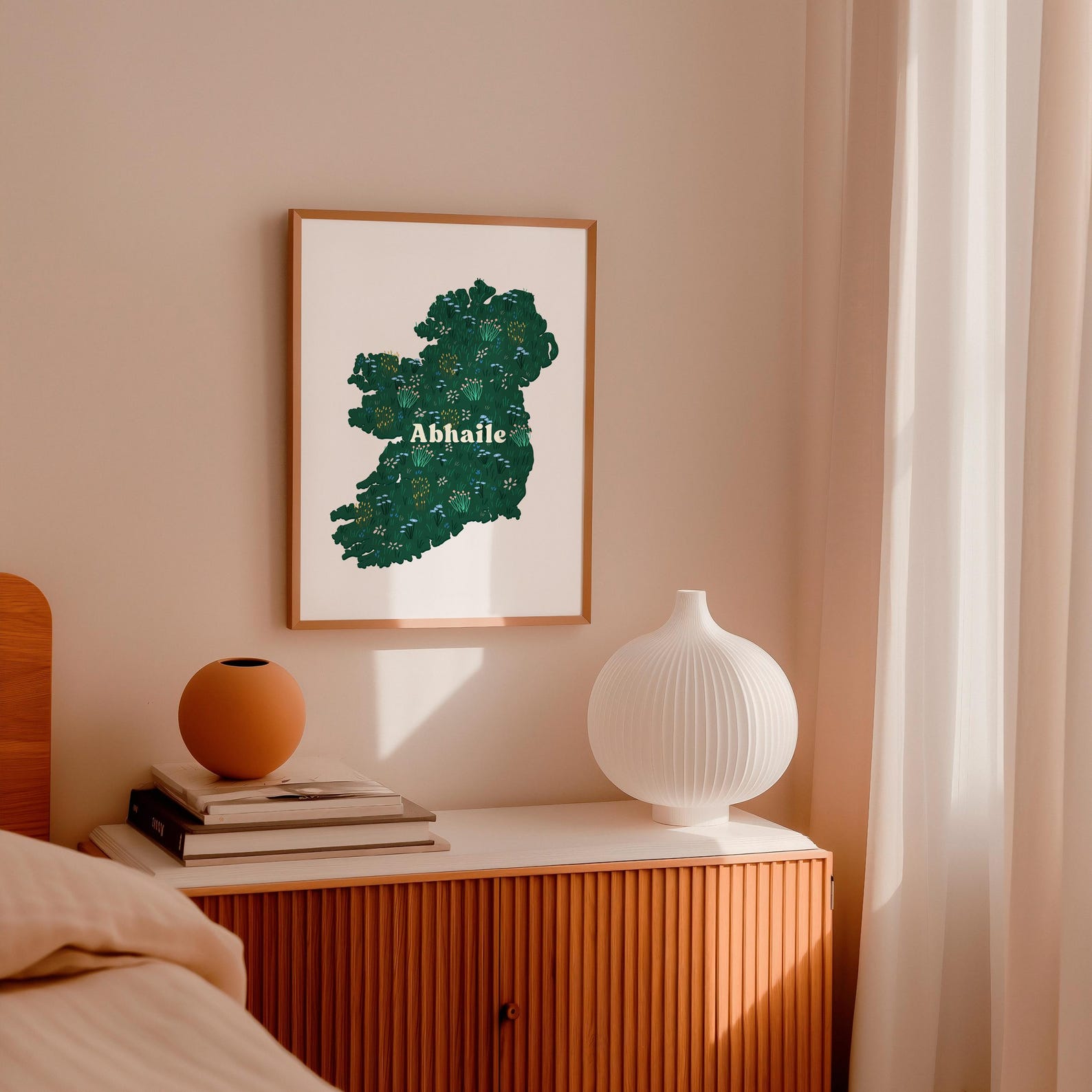 Map of Ireland Print, Illustration Print, Irish Map Wall Art, Abhaile ...