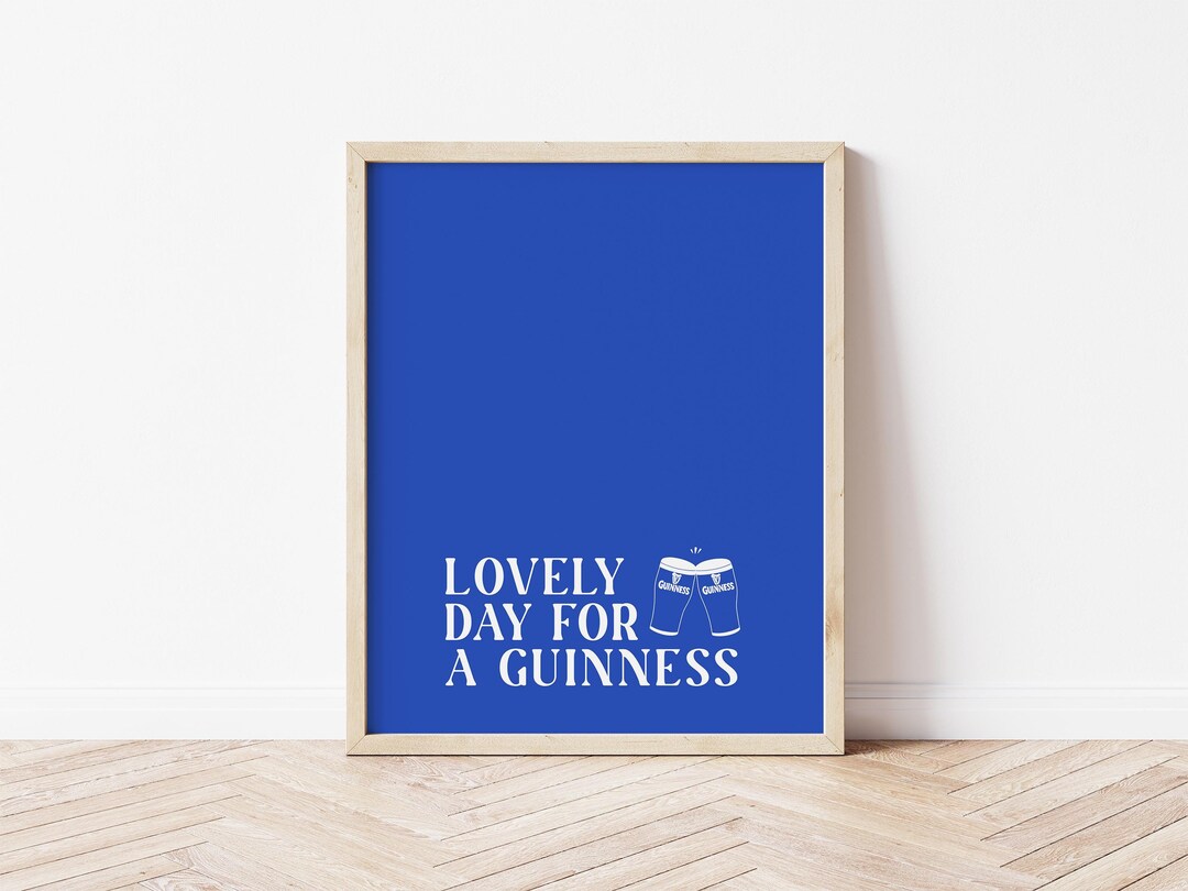 Guinness Illustration Print, Irish Alcohol Poster, Lovely Day for A ...