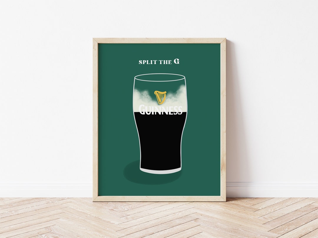 Guinness Illustration Print, Split the G Illustration, Irish Humour ...
