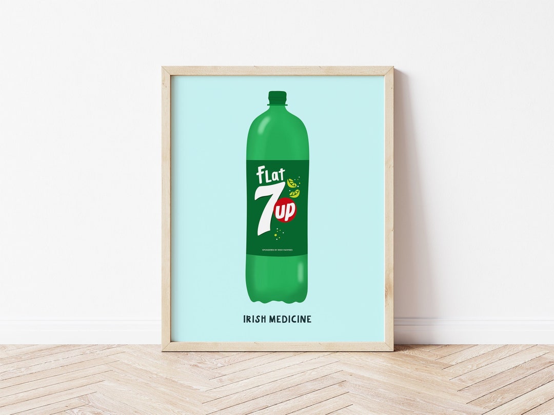 Flat 7UP Illustration Print, Irish Humour Print, 7up Drink Art Print ...