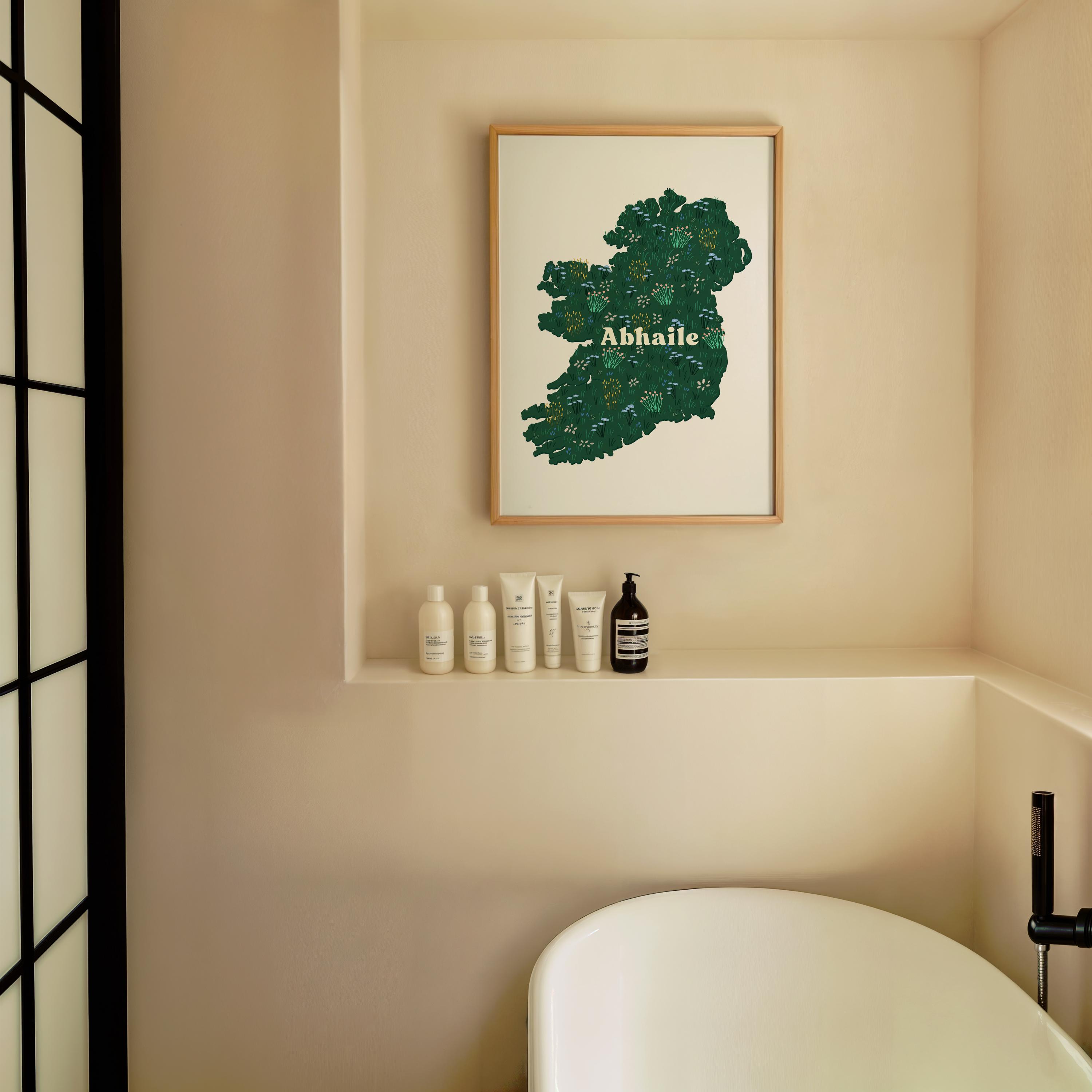 Map of Ireland Print, Illustration Print, Irish Map Wall Art, Abhaile ...