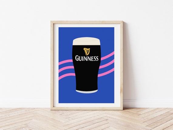 Guinness Illustration Print Pint of Guinness Modern Guinness - Etsy