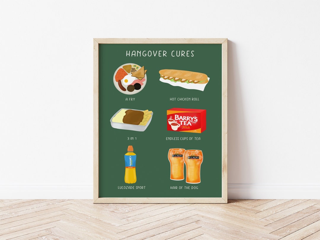 Irish Illustration Print, Hangover Cures, Irish Humour, Funny Ireland ...
