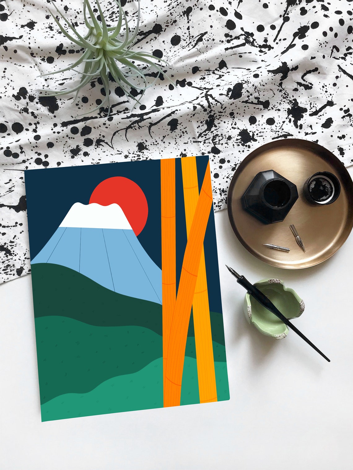 Mount Fuji Japan Illustration Printable Japanese Mountain | Etsy