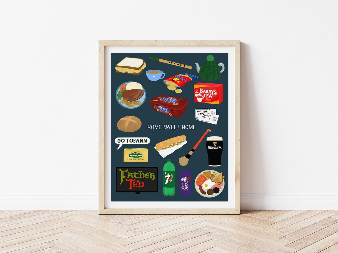 Ireland Illustration Print, Irish Art Print, Irish Essentials, Tayto ...