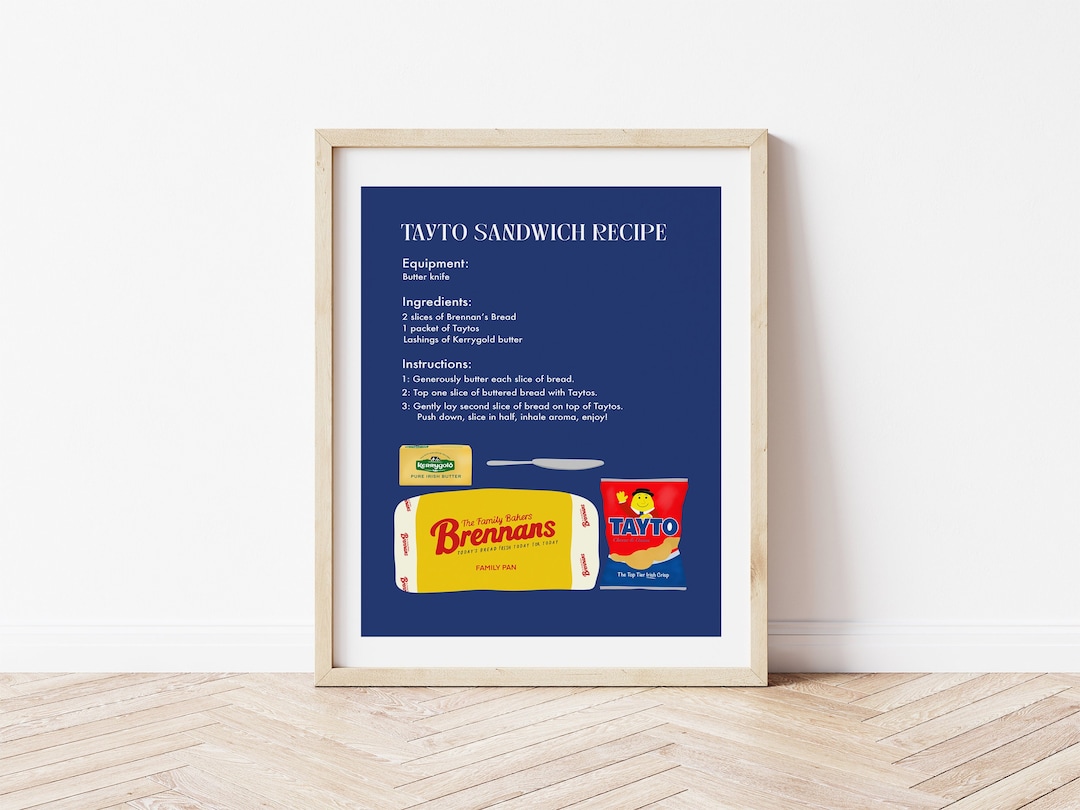 Tayto Sandwich Illustration Print, Irish Humour, Funny Ireland Art ...