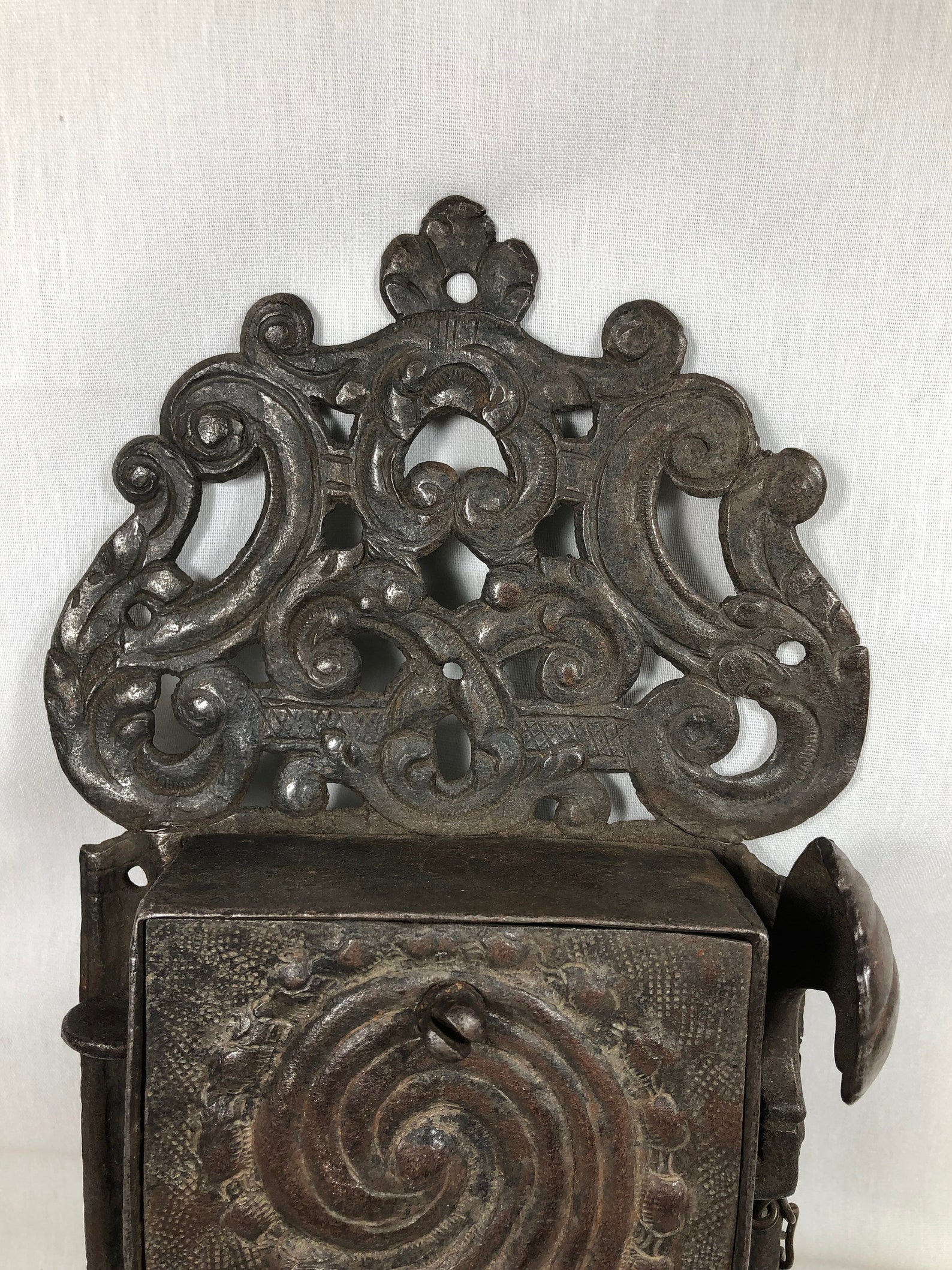 Antique 1700's Ornate Hand Forged Steel Lock & Key - Castle, Church, or ...