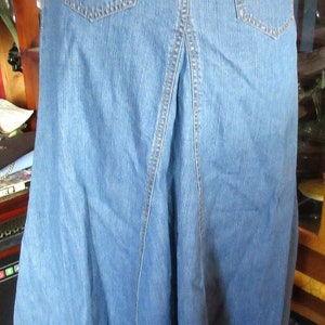 80's Denim Skirt, Gored Styling, Slim Waist, Full Flare,mid Calf ...
