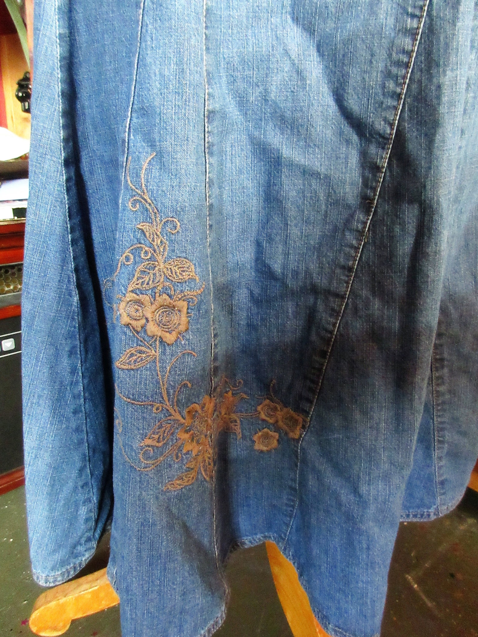 80's Denim Skirt Gored Styling Slim Waist Full - Etsy Canada