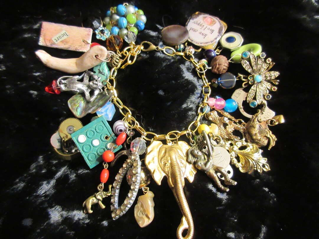 Junk Bracelet, Beads, Trinkets, Junk, Handcrafted, Conversation Piece ...