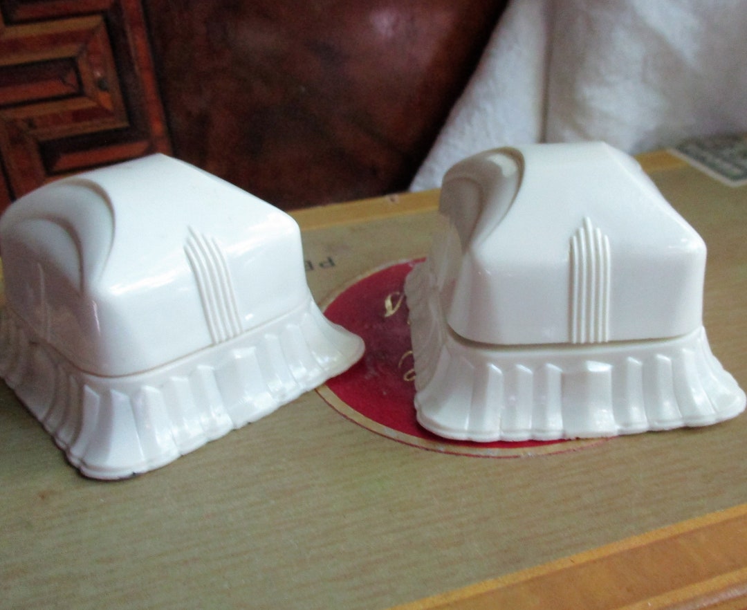 Art Deco White Celluloid Ring Boxes, Velvet Lining, Presentation Box ...