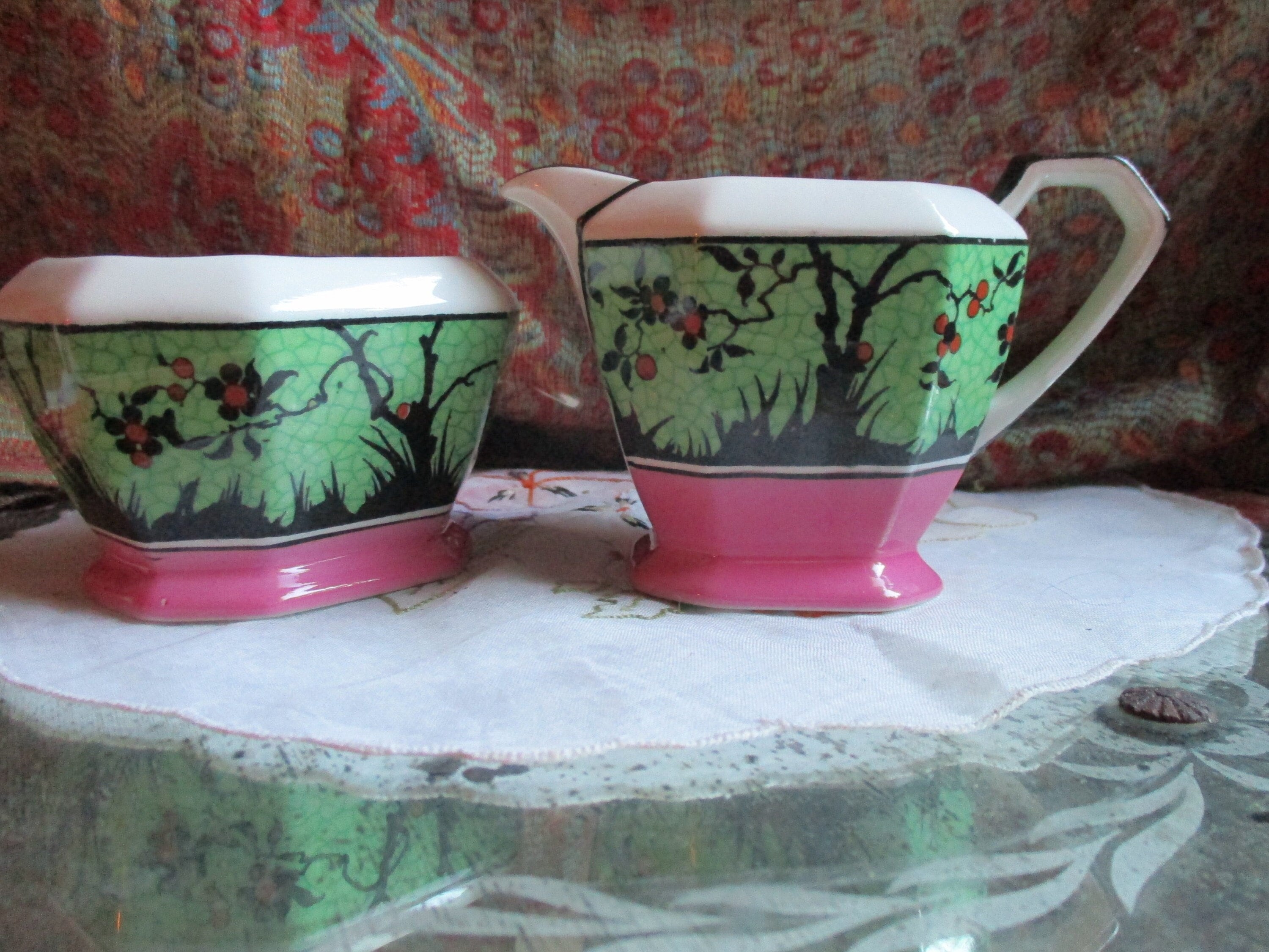 Art Deco Wedgewood Cream and Sugar Set, Cardinal Design, Very Rare Set ...