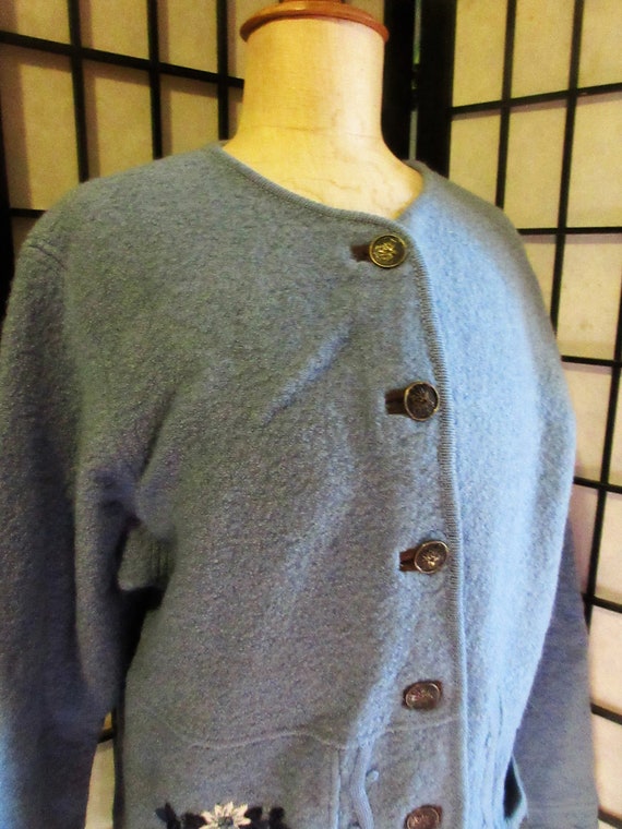 Dusty Blue Boiled Wool Jacket Embroidered and Embellished - Etsy