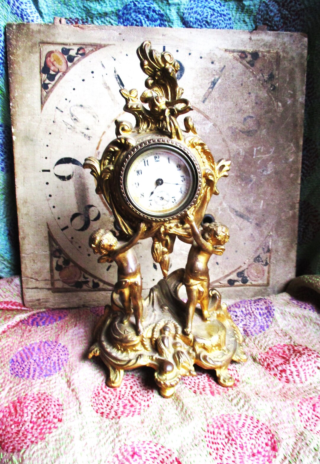 Fantastic Ormolu Antique Mantle Clock, Victorian Cherub Fantasy ...