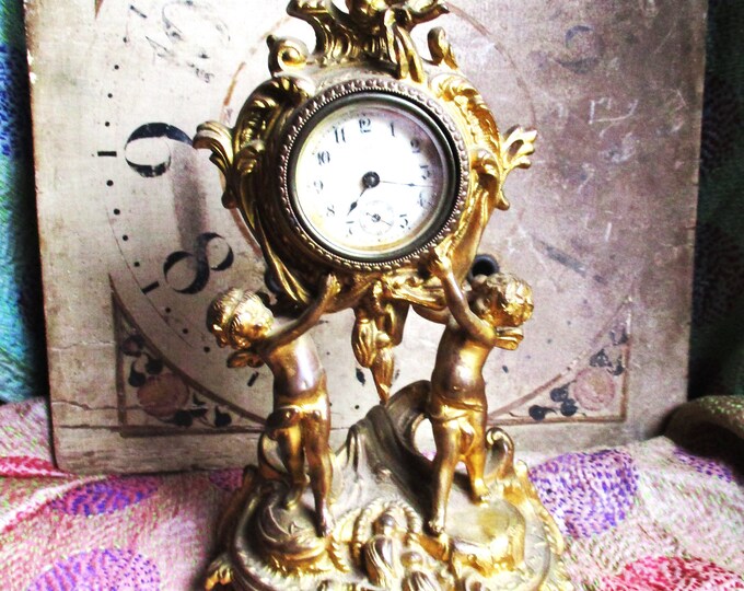 Fantastic Ormolu Antique Mantle Clock, Victorian Cherub Fantasy ...