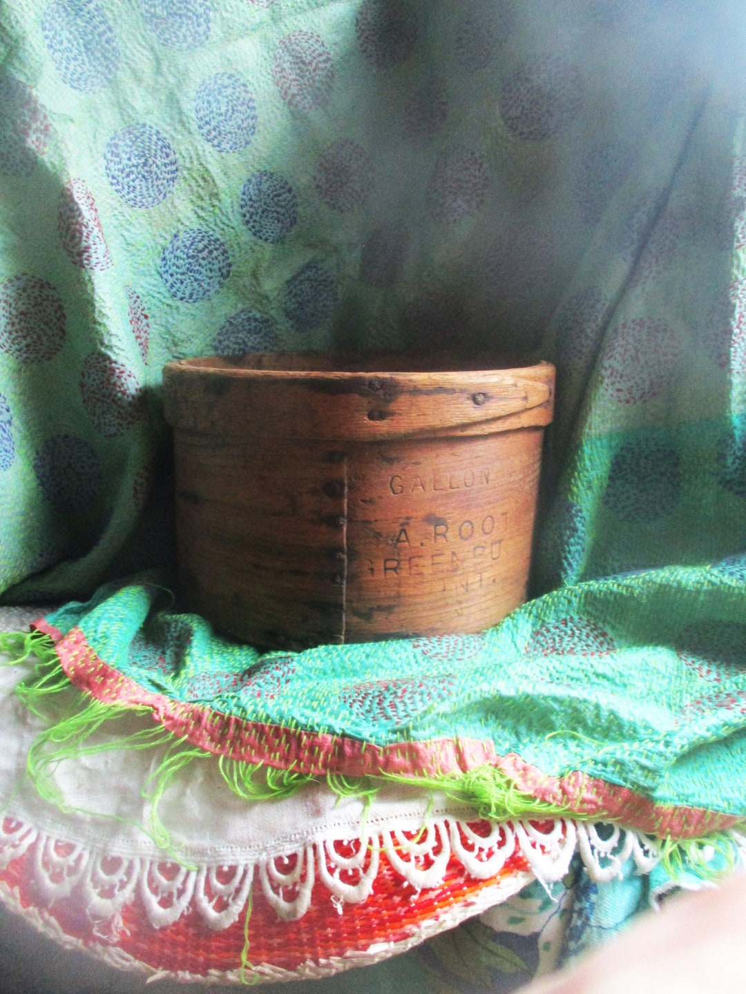 Antique Wooden Handmade Round Pantry Box, 1800's Firkin Box, Fabulous ...