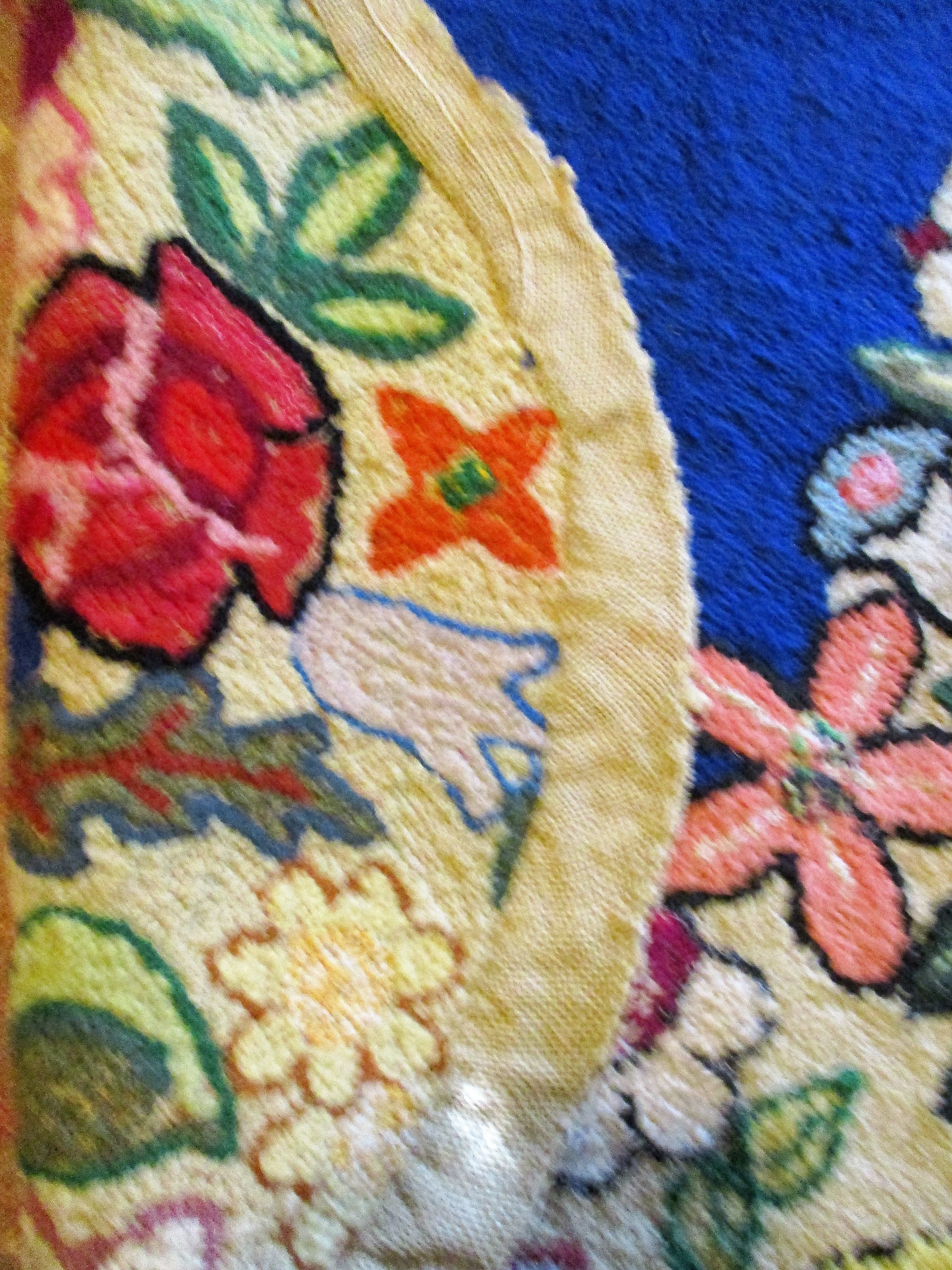 Stunning 1930's Hand Hooked Wool Rug Bold Colors Blue - Etsy