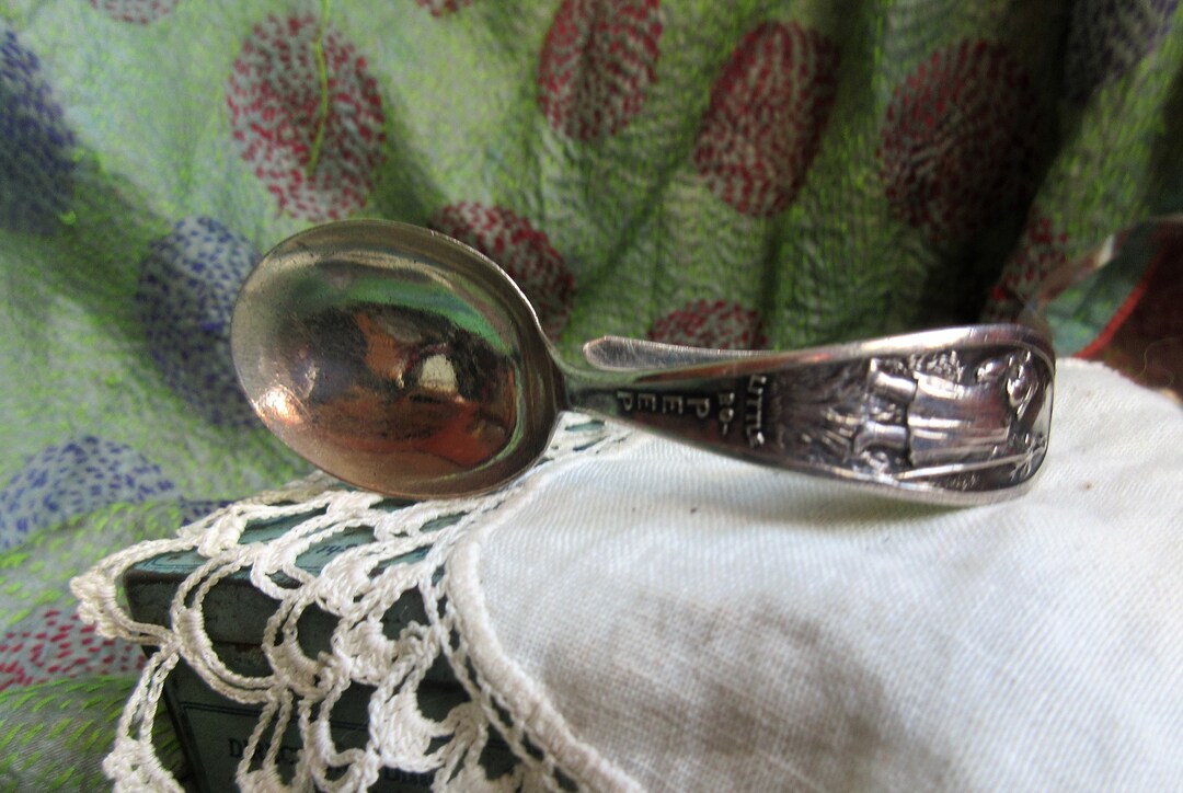 Sterling Silver Little Bo Peep Baby Spoon, Art Nouveau Styling ...