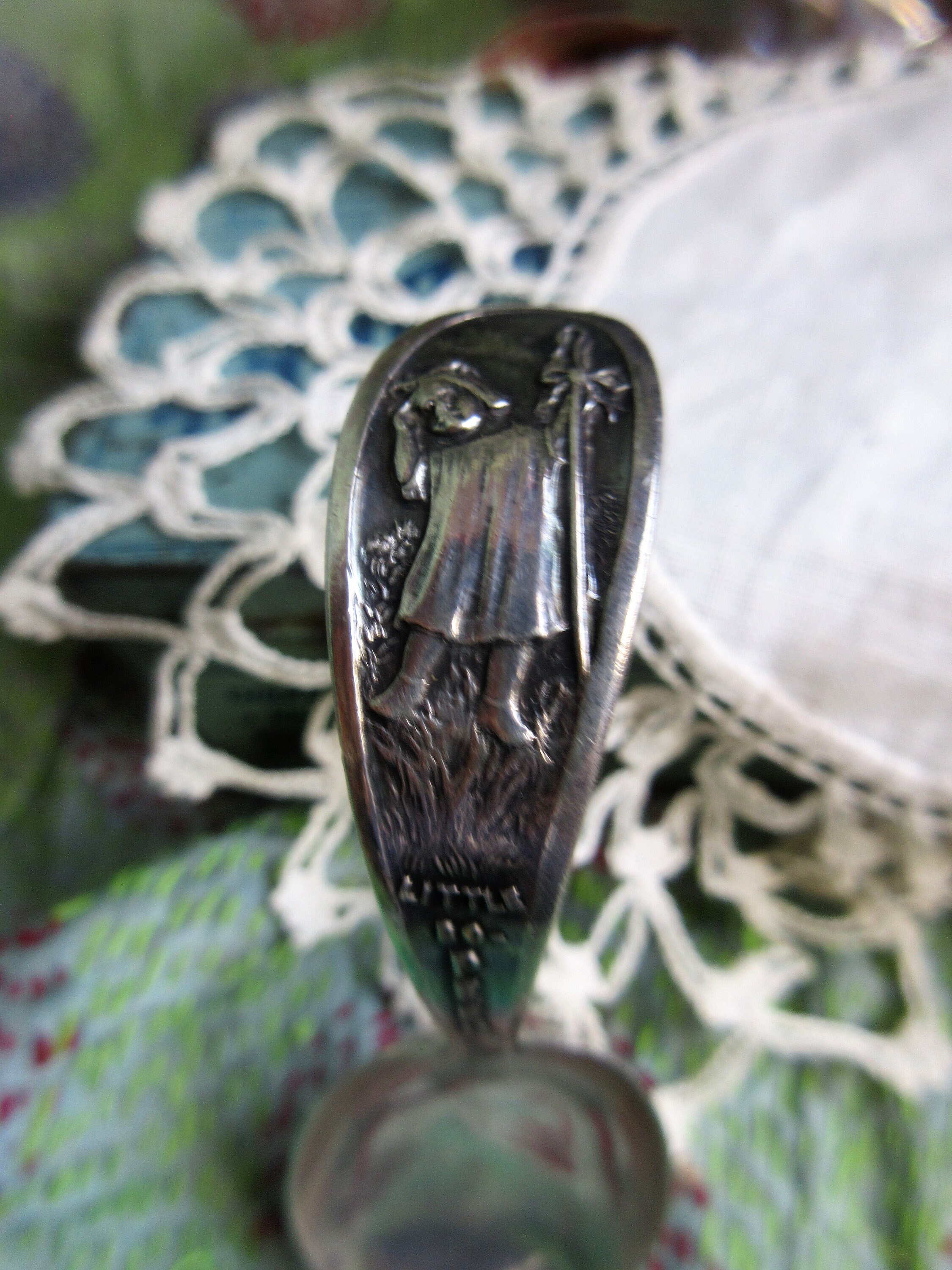 Sterling Silver Little Bo Peep Baby Spoon, Art Nouveau Styling ...