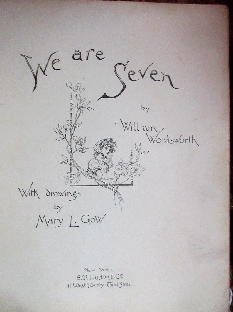 We Are Seven, Victorian Book, Poem by William Wordsworth ...