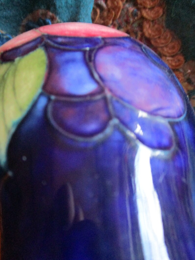 Desirable Moorcraft Pottery Vase, Plum/pomegranate Design, Signed ...