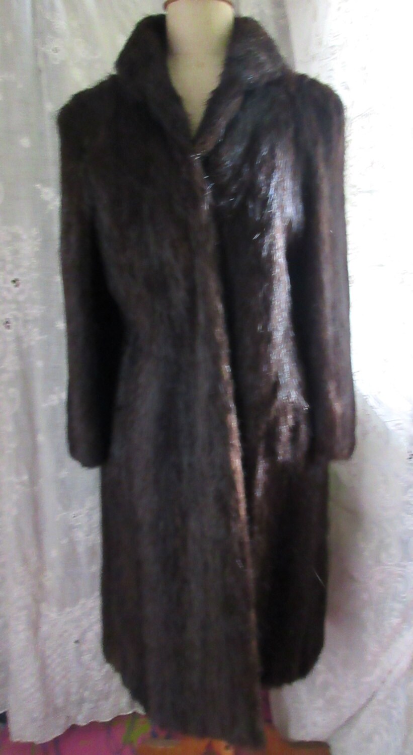 Dark Brown Mink Coat 80's Vintage Excellent Condition | Etsy
