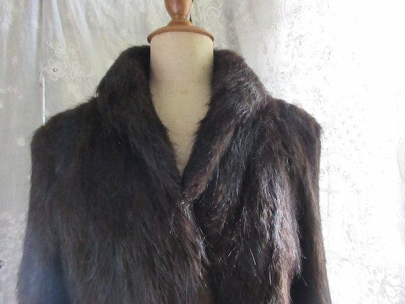 Dark brown mink coat 80's vintage excellent condition | Etsy