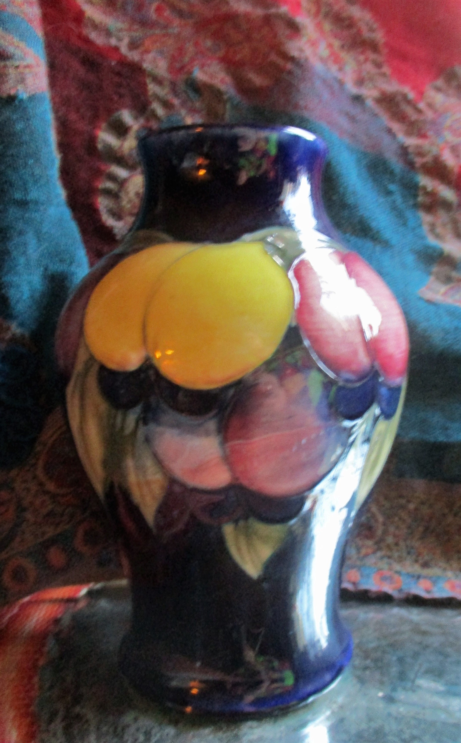 Desirable Moorcraft Pottery Vase, Plum/pomegranate Design, Signed ...