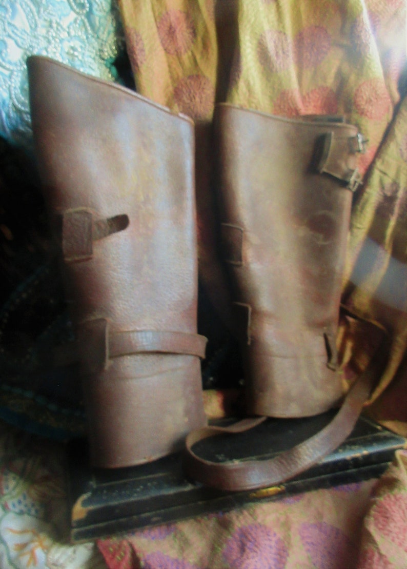 WW1 Leather Military Spats Officer Spats Brown and Heavy - Etsy