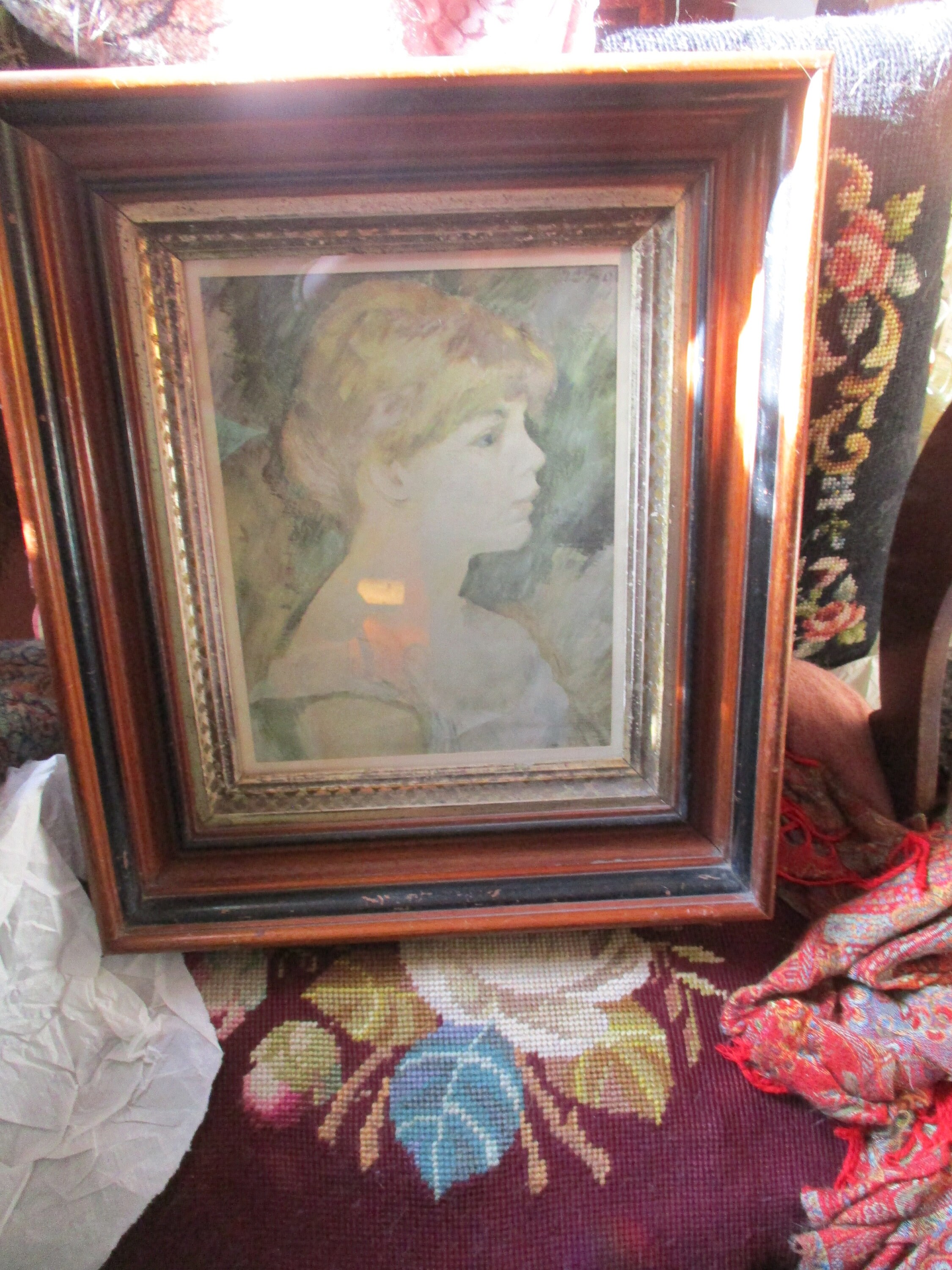 Antique Shadow Frame With Portrait of Woman, 1800's Frame ...