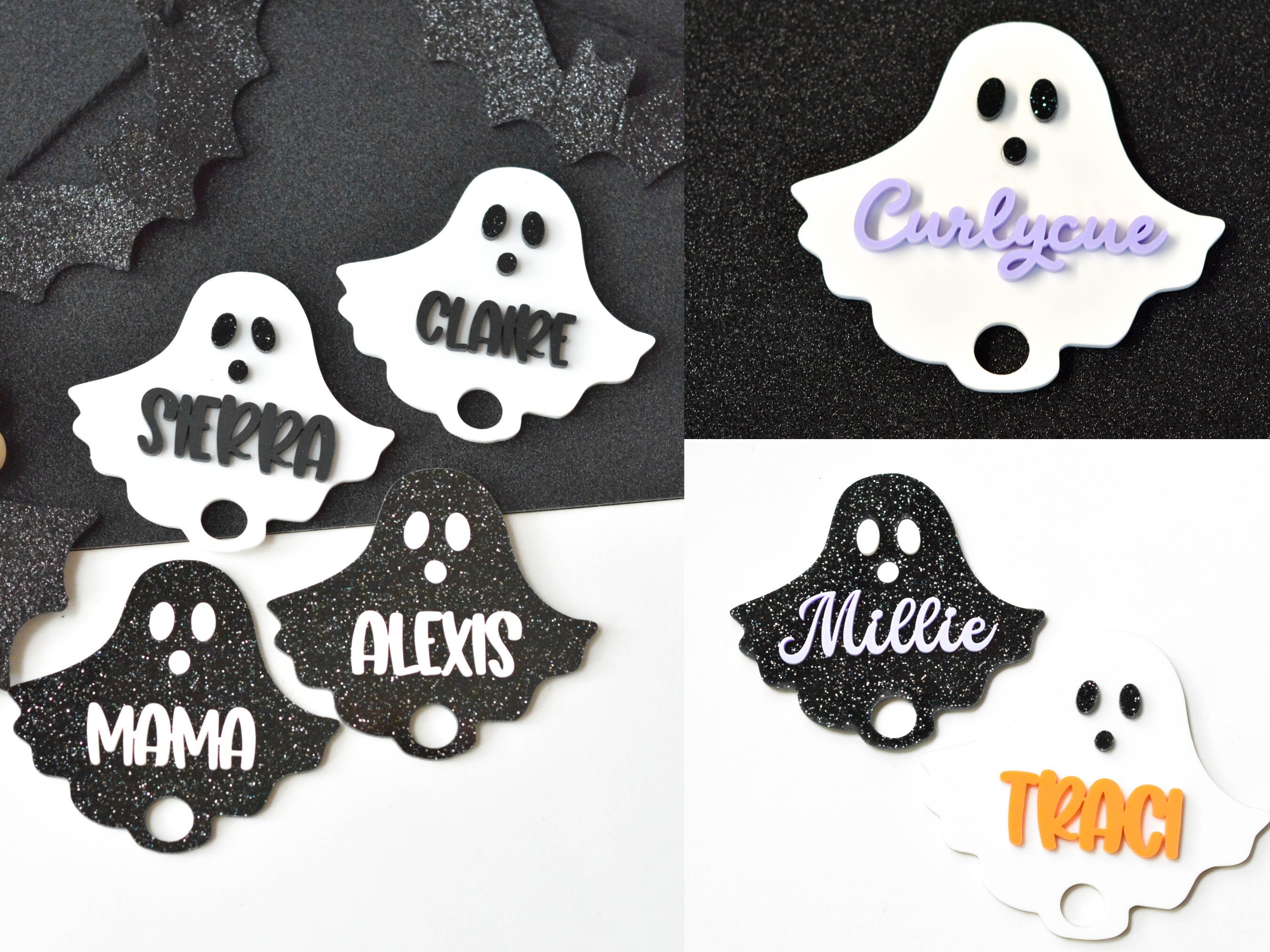 Halloween Ghost Stanley Name Plate Lid Toppers Fall Spooky Accessories ...